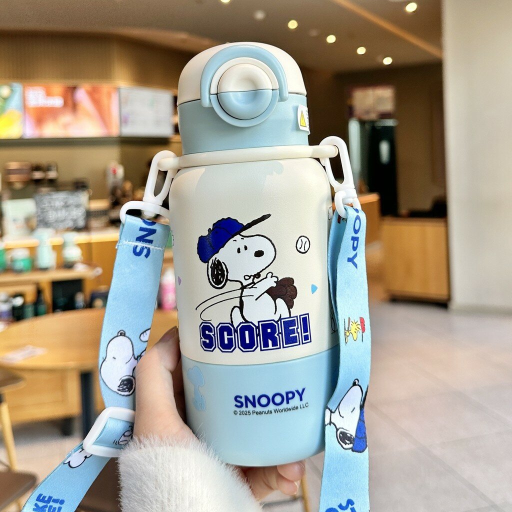 Snoopy тематическая детская дорожная бутылка с портативным дизайном и 6 часовой теплоизоляцией для детей blue