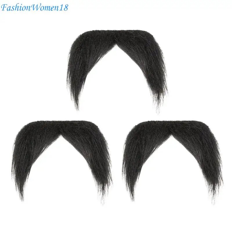 3 шт. Реалистичные пластиковые накладные усы Черный, Beard 1