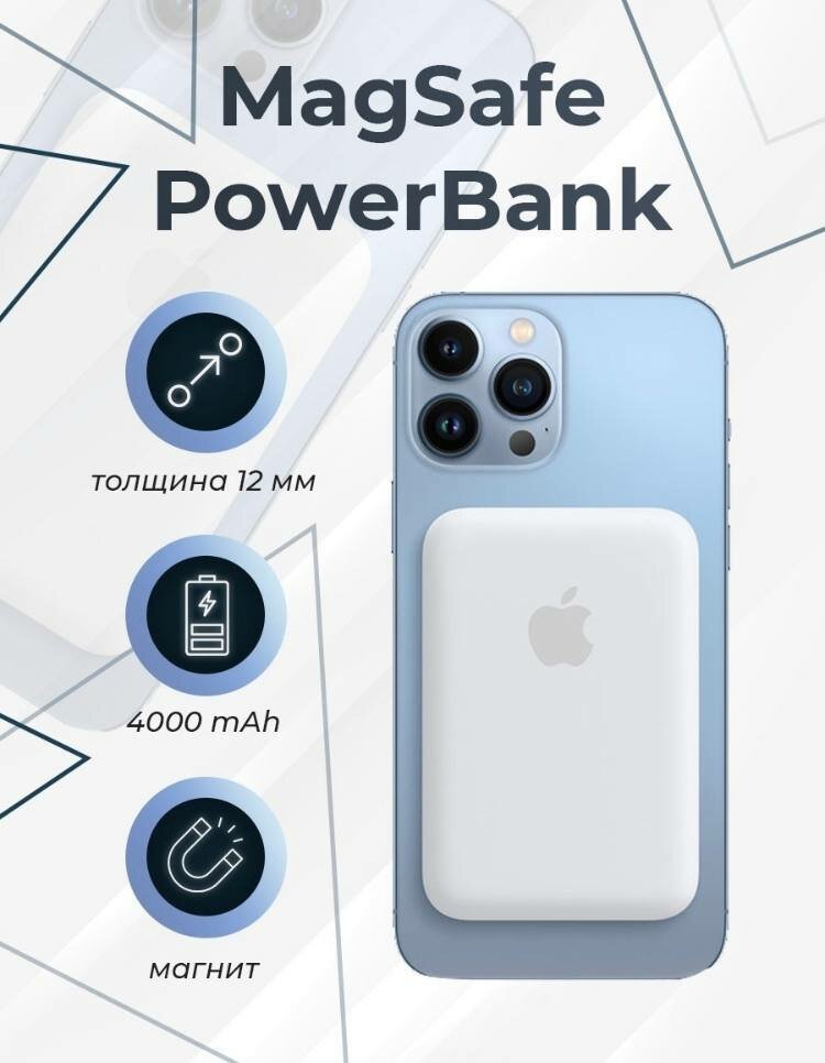 Беспроводное портативное зарядное устройство Повербанк маг сейф MagSafe Battery Pack