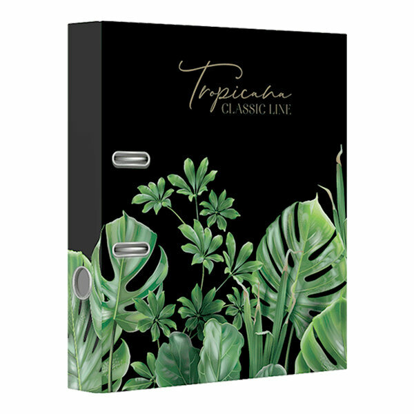 Папка-регистратор А4 deVente разборная 75мм Tropicana черная с дизайном, количество: 1 шт