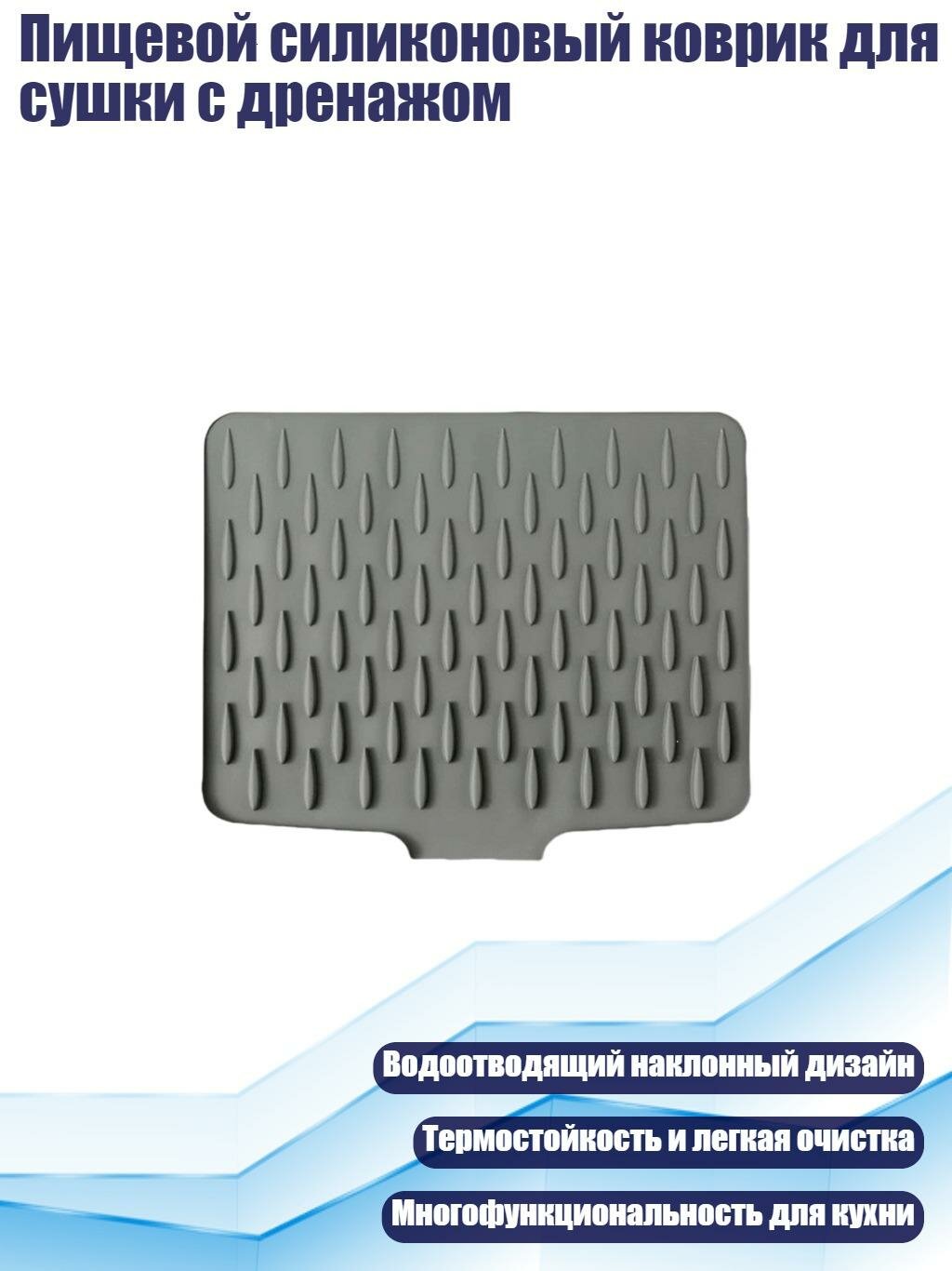 Пищевой силиконовый коврик для сушки с дренажом, S