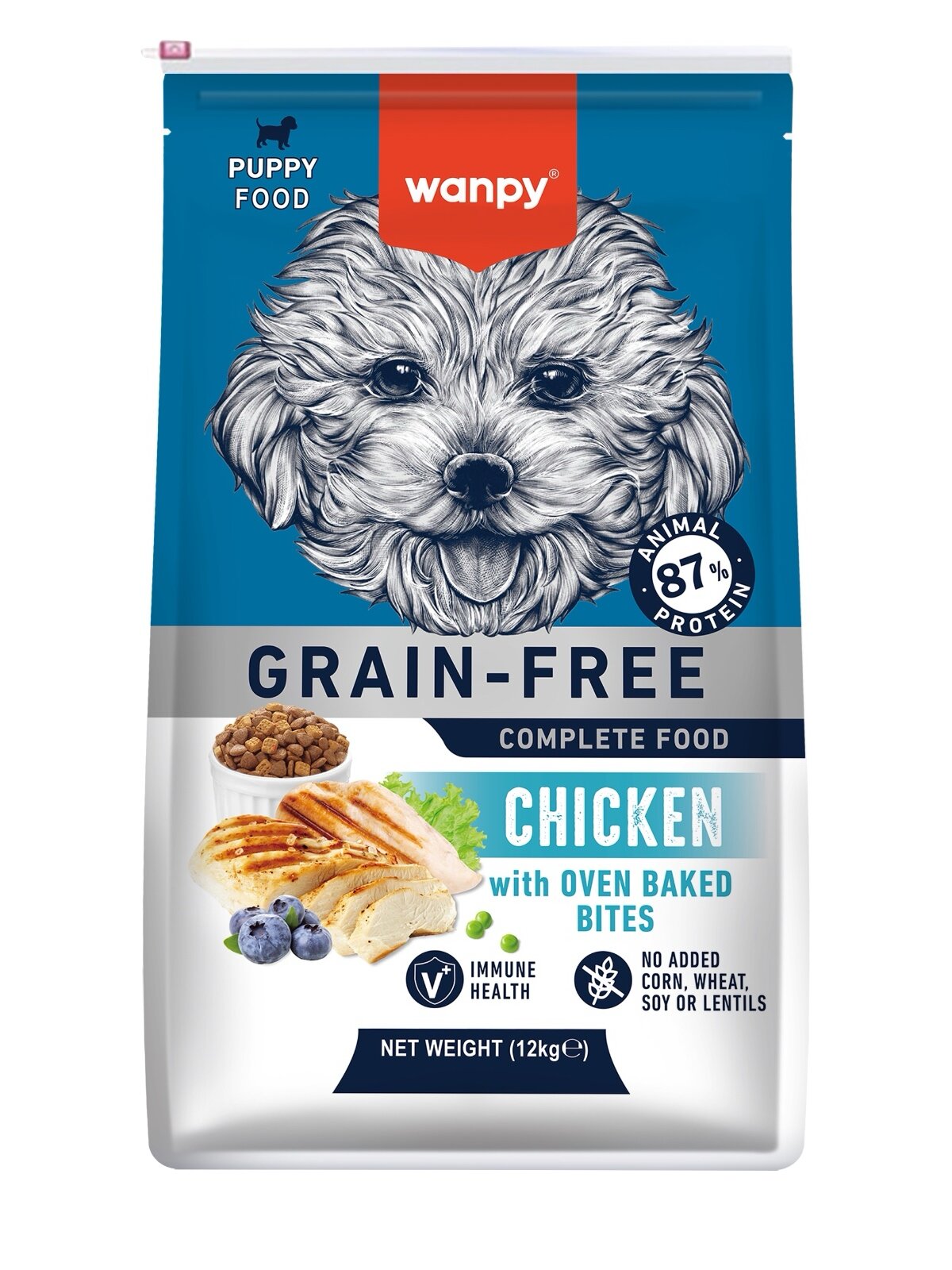 Сухой корм для щенков Wanpy Dog, беззерновой, с курицей 12 кг