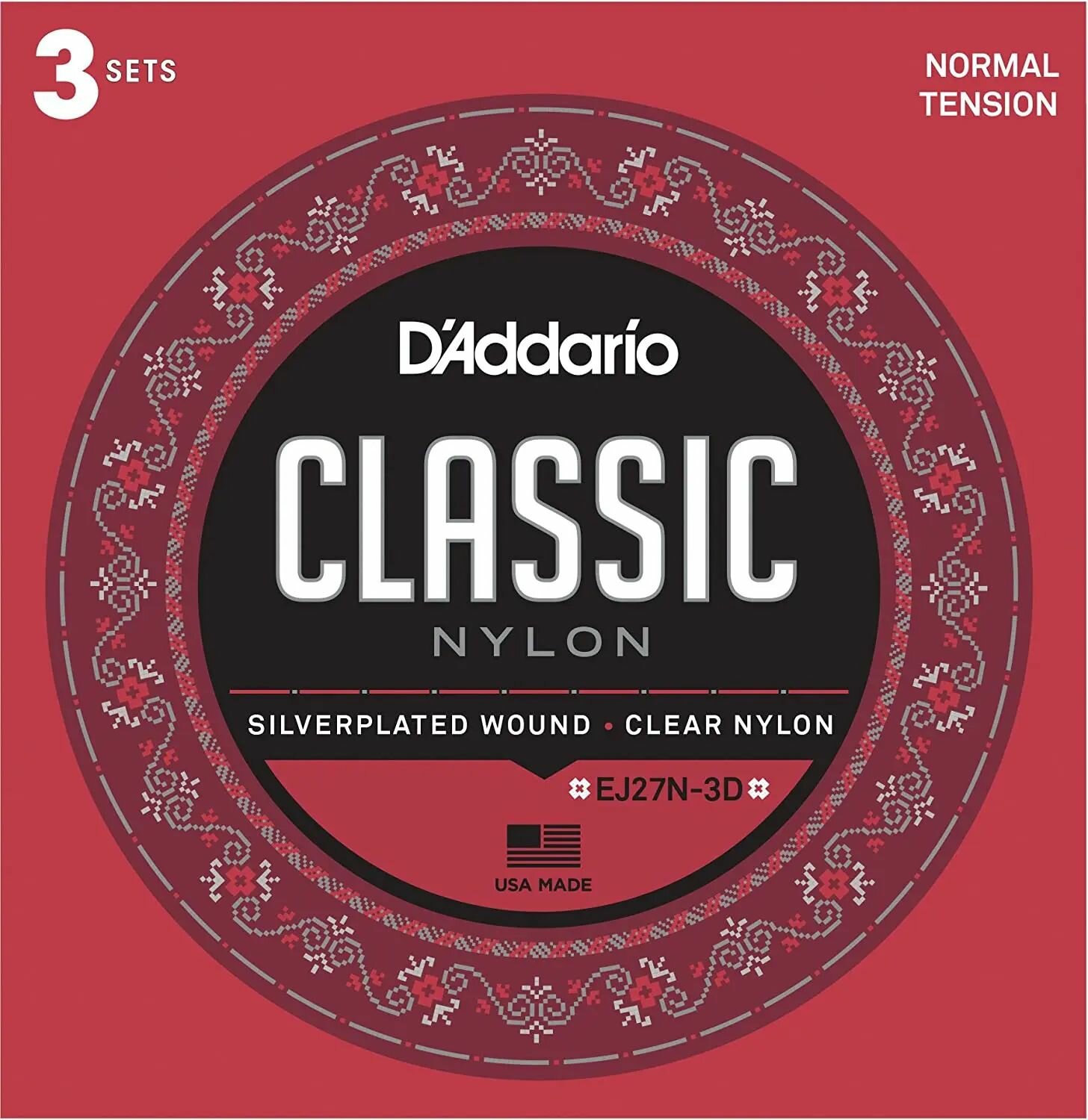 Струны для классической гитары D'Addario EJ27N-3D 28-43, 3 комплекта