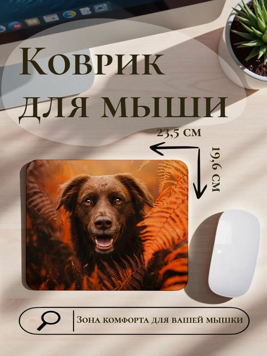 Коврик для мыши Лабрадор в папоротнике