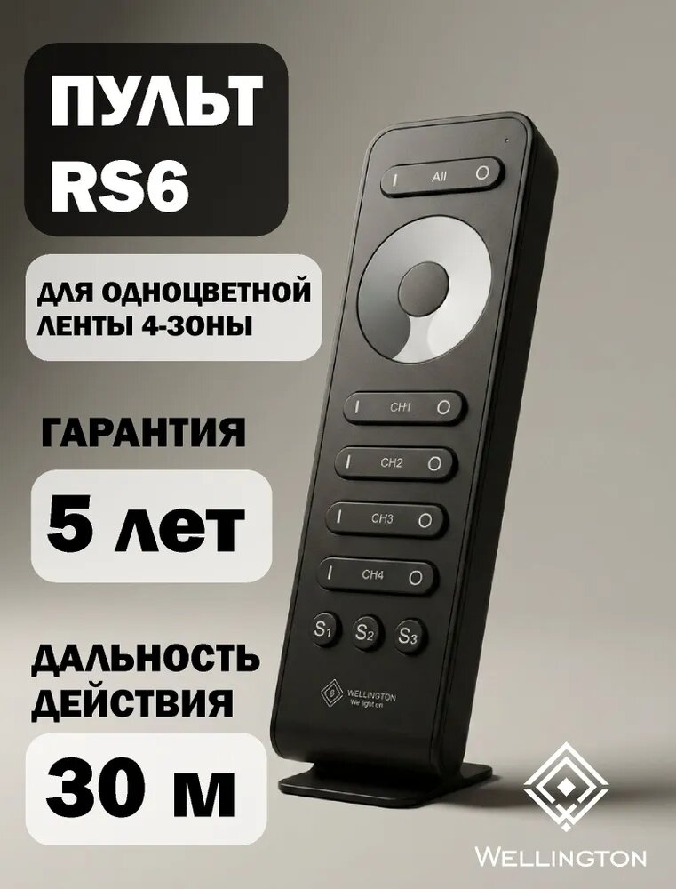 Пульт "омнис" RS6 для одноцветной ленты 4-зоны