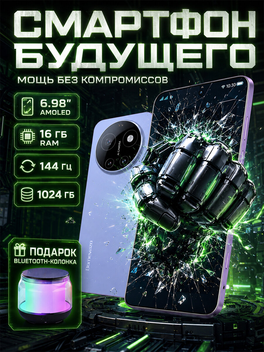 Геймерский аппарат Hancdon Mi17 Ultra 5G LTE, Андроид, огромный накопитель 512ГБ, долговечная батарея 8000мАч