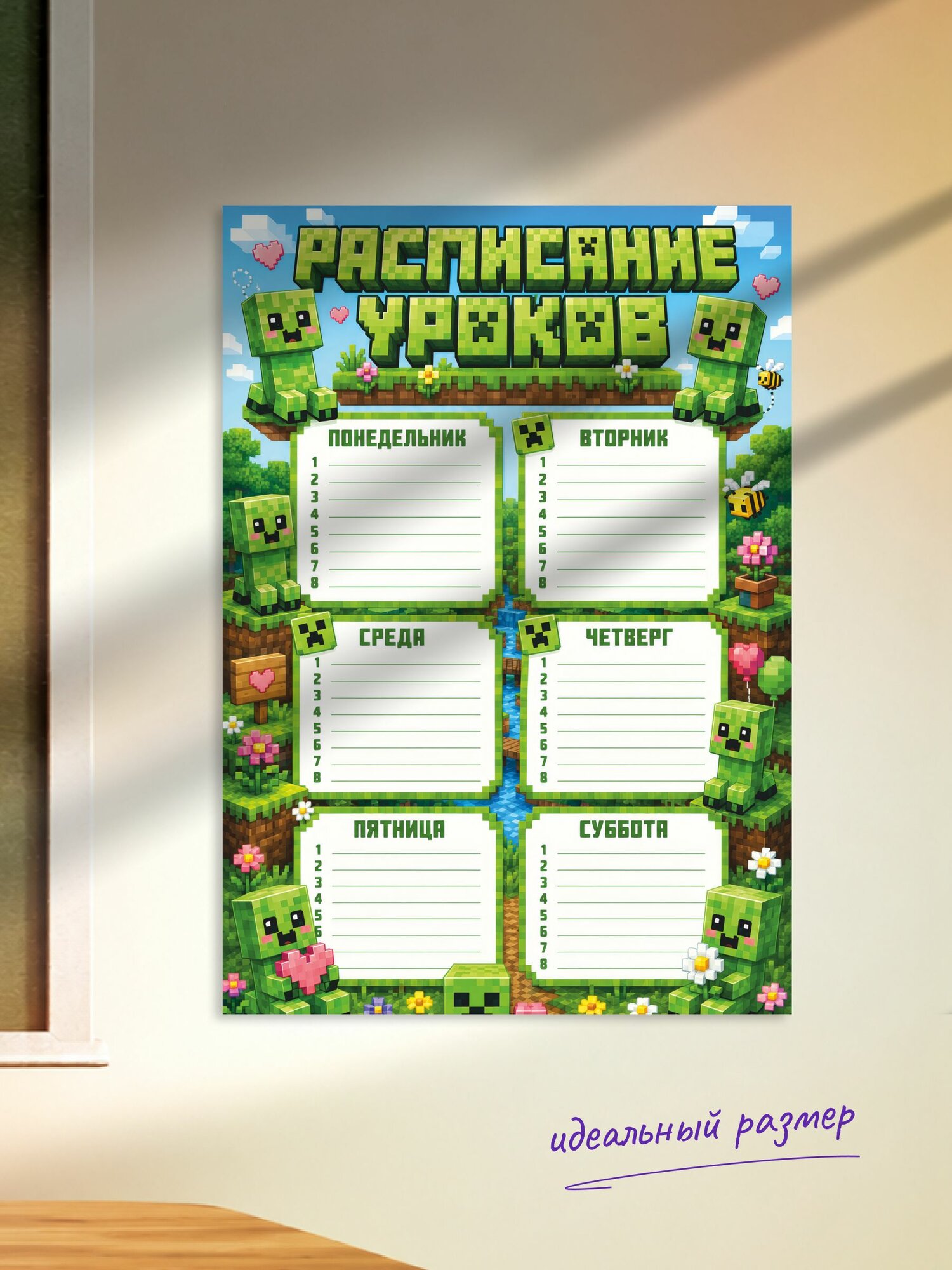 Расписание уроков Minecraft Крипер — фото 1