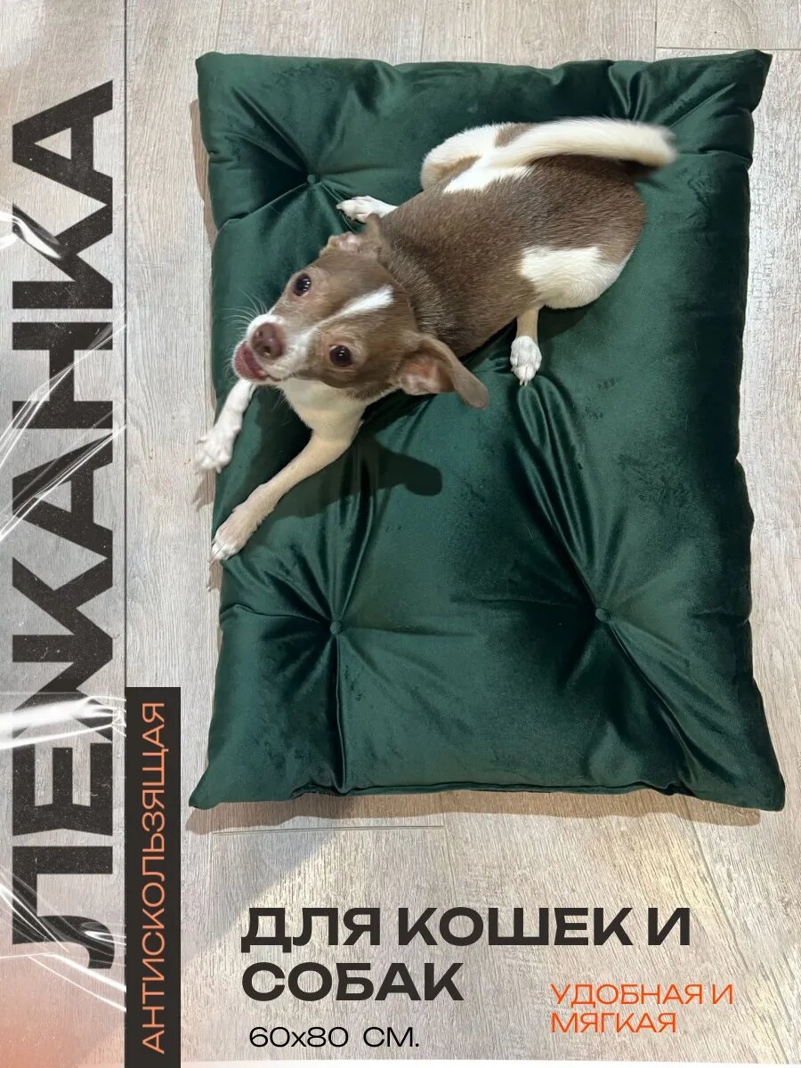 Подстилка для кошек и собак, 60x80 см, антивандальная, быстросохнущая, зеленая