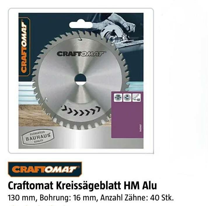 Пильный диск Craftomat HM Alu диаметром 130 мм, с 40 зубьями, 16 мм