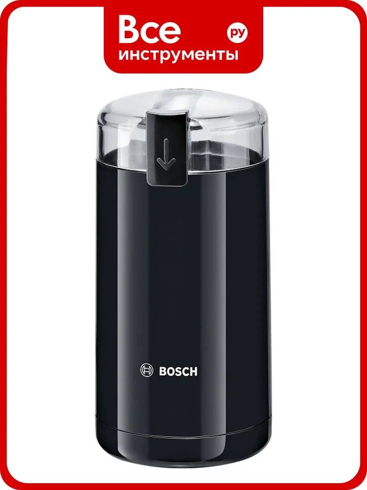 Электрическая кофемолка Bosch TSM6A013B с ротационными ножами, черный корпус, высокая мощность для быстрого помола