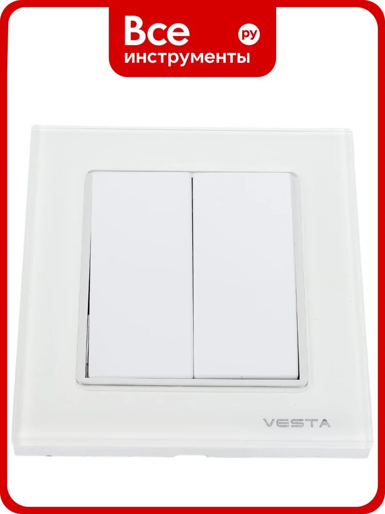 Выключатель Metronex Electric Exclusive White двухклавишный FVK050102BEL алюминиевый корпус для скрытого монтажа