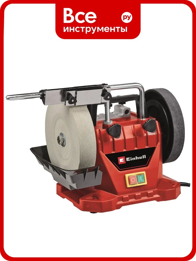 Полировальный станок Einhell TC‑WG 200 4418008 с тихоходным кругом, асинхронным электродвигателем, прямой передачей