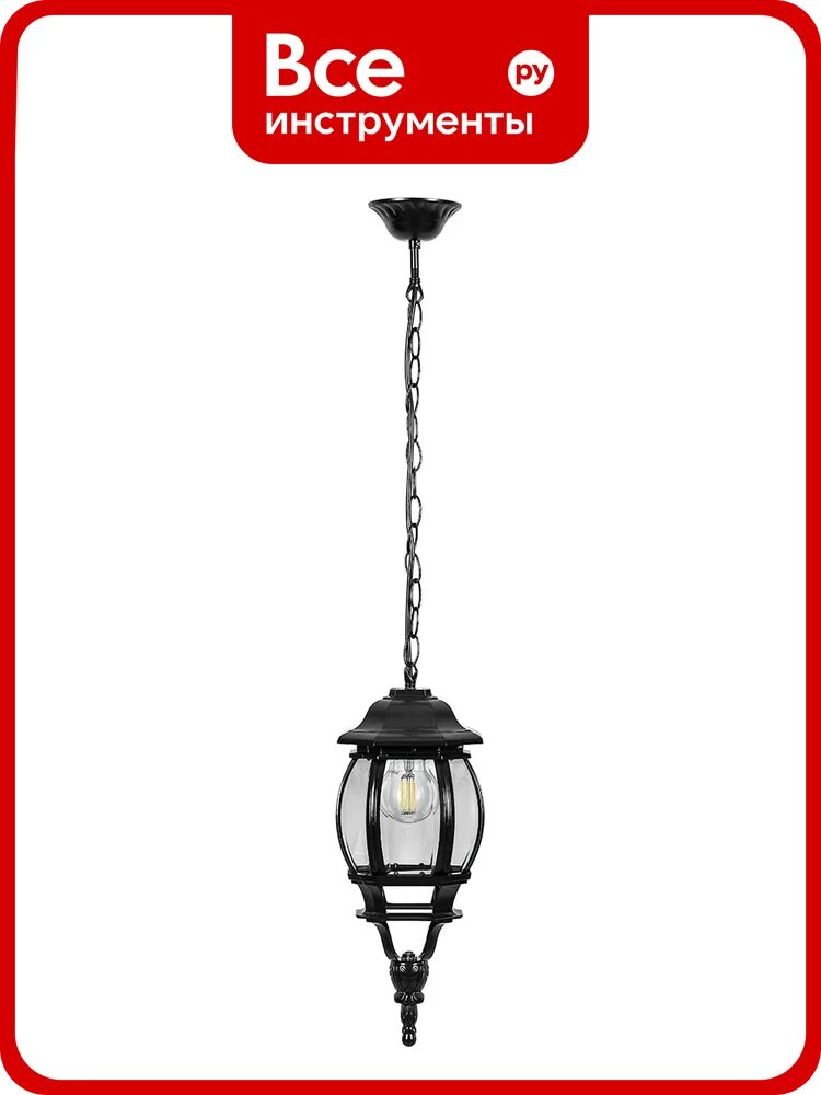 Садово-парковый светильник FERON 8105 100W 230V E27 160х160х400мм черный 11104