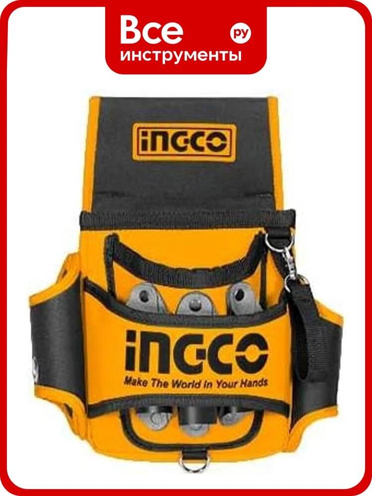 Поясная сумка INGCO HTBP05021, для инструментов, 7 карманов, 320х280х60 мм