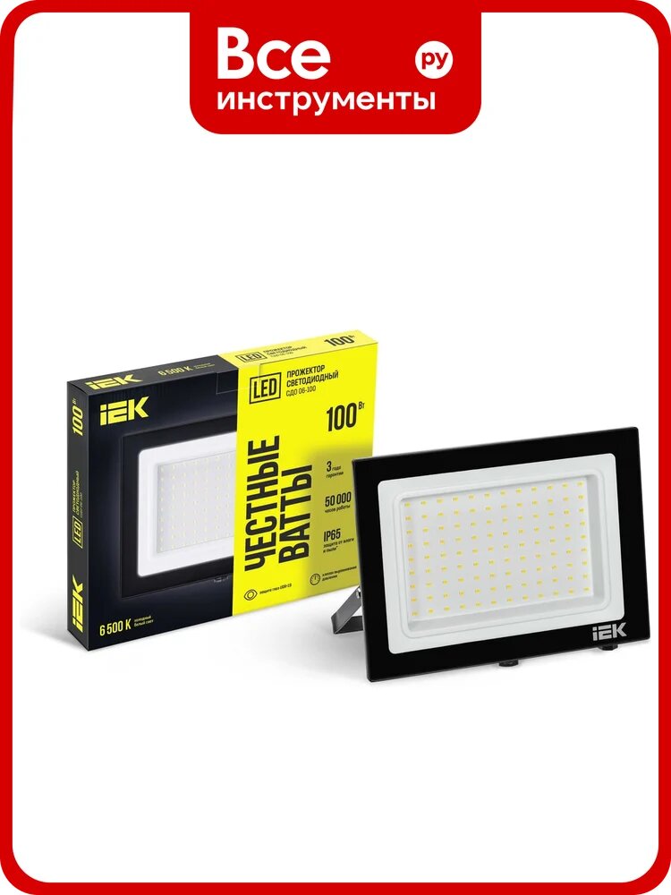 Светодиодный прожектор IEK СДО 06-100 черный IP65 6500K LPDO601-100-65-K02