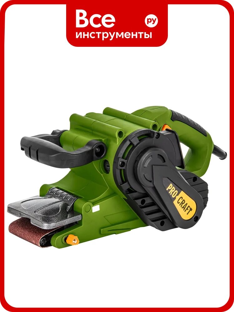 Ленточная шлифовальная машина PROCRAFT PBS1600 полупрофессиональная модель с щеточным двигателем, защитой от перегрева