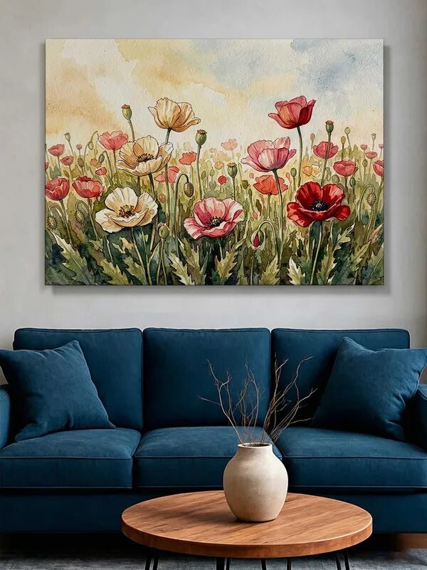 Картина "Цветочный луг с маками" 40x60 см, 1
