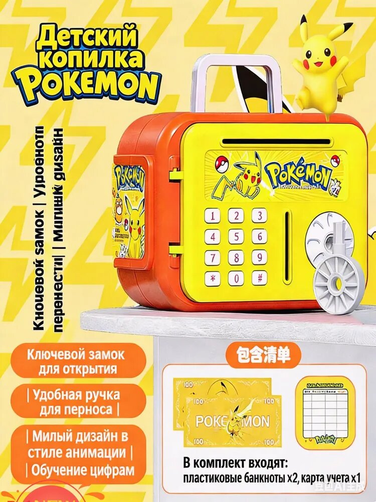 Копилка для денег "Пикачу", 12.5х8.8 см, 1 шт