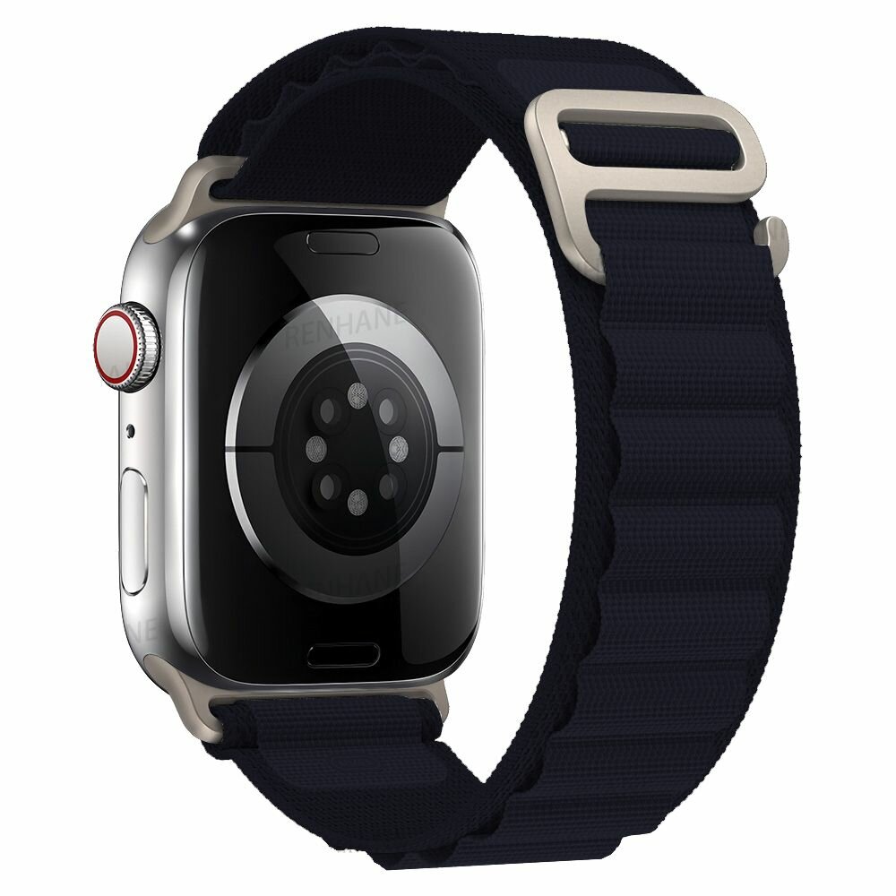 Тканевый ремешок для смарт-часов Apple Watch Series 1-10 и SE 38mm , 40mm , 41mm / Нейлоновый браслет Альпийская петля ремень для умных часов Эпл Вотч ремешок для apple watch нейлоновая петля
