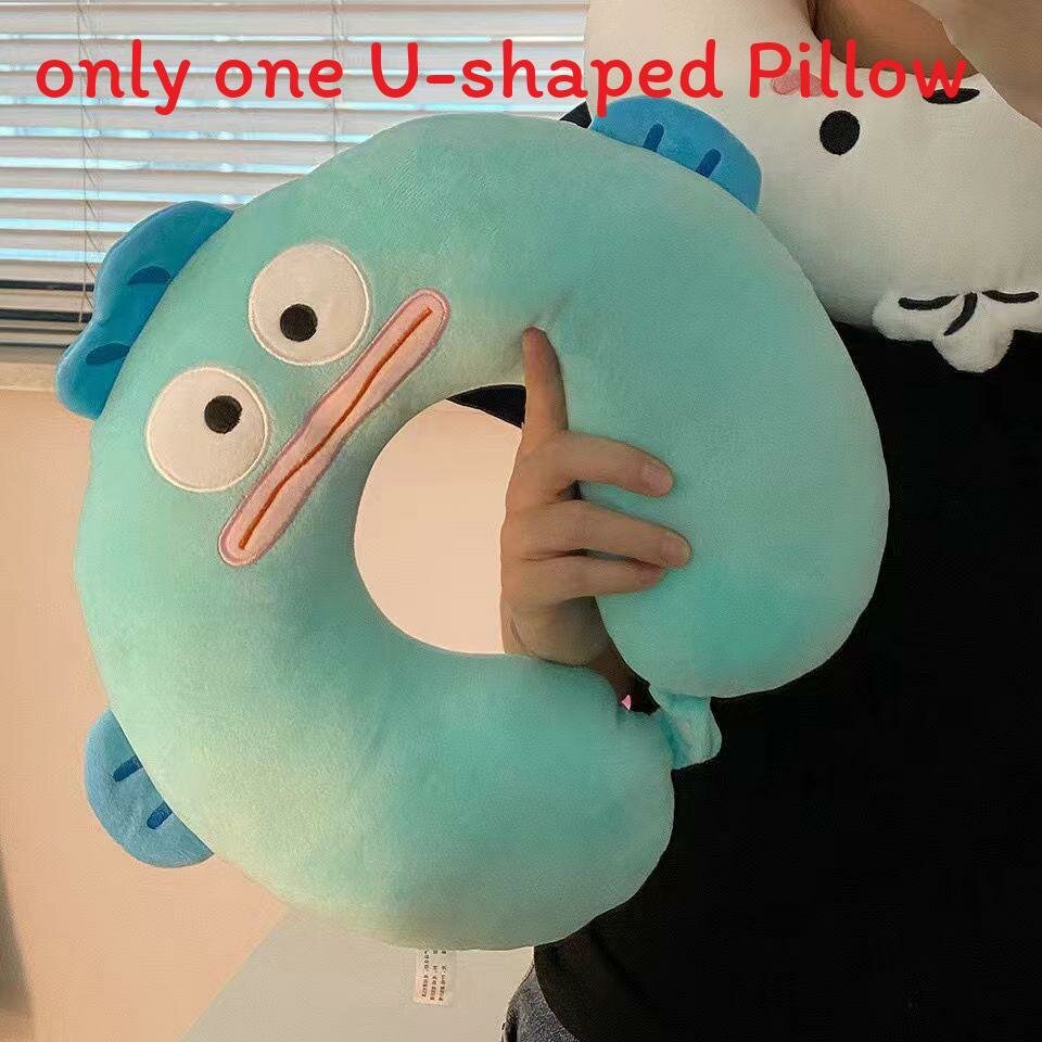 Подушка для шеи alien three eyes u shape с покрытием из водяного кристалла и бархата, белая