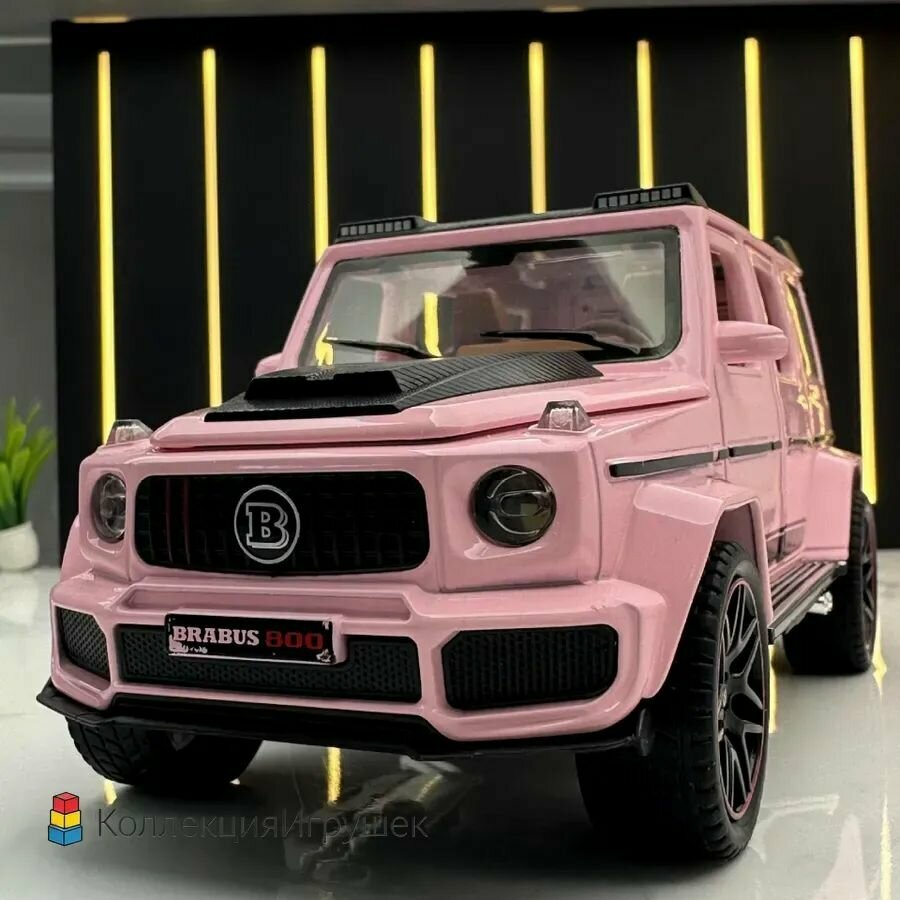 Металлическая модель Brabus G800 (Mercedes-Benz G-Class) 1:32, розовая, инерционная, со звуковыми и световыми эффектами, для детей и коллекционеров