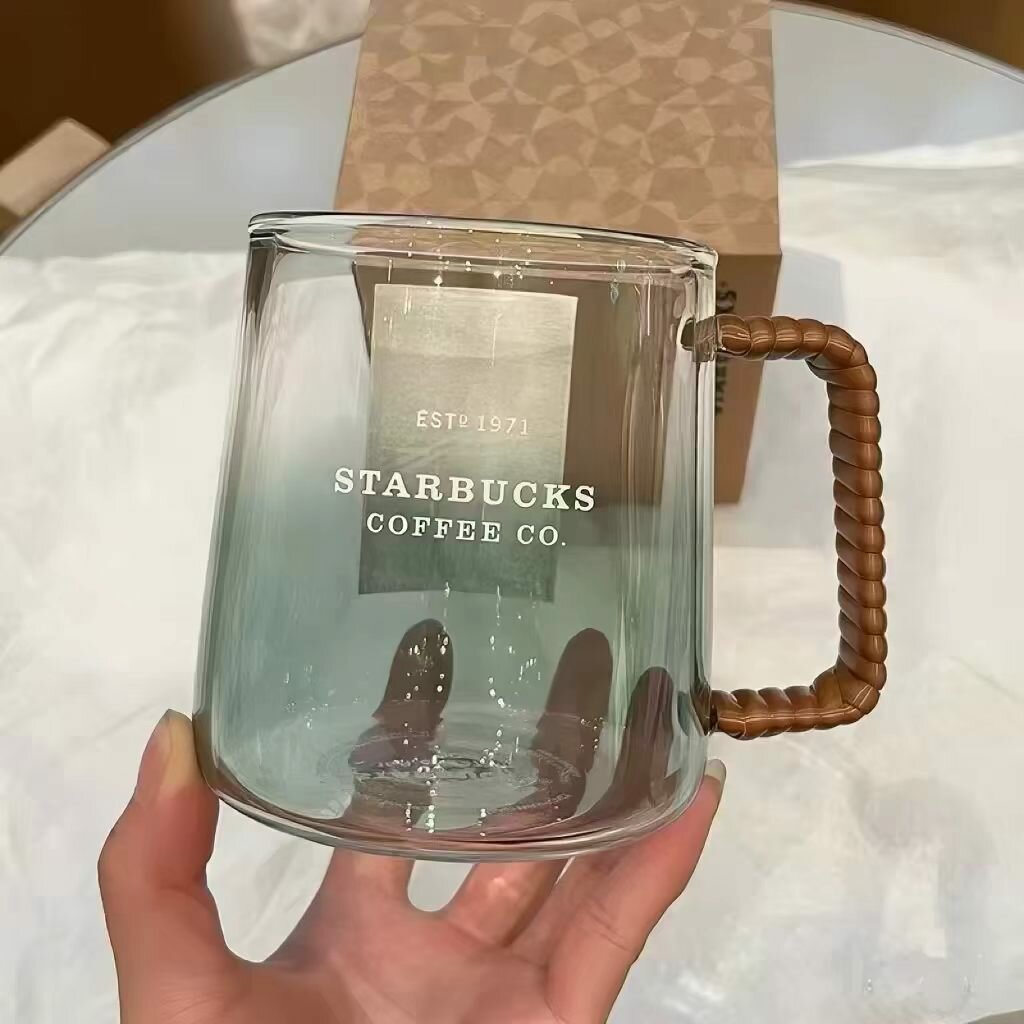 Starbucks Корейская летняя стеклянная чашка из ротанга, 473 мл