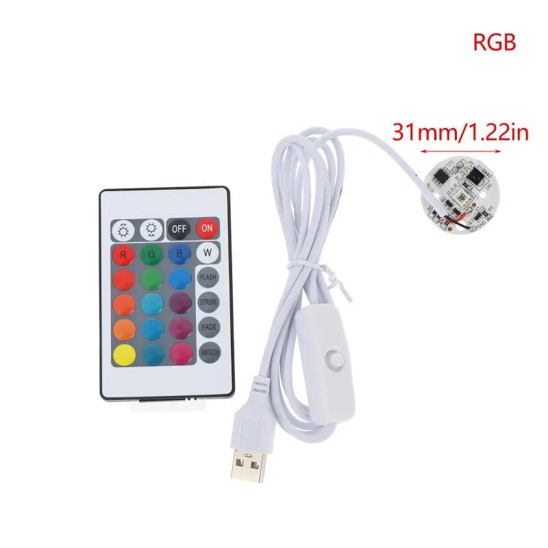 Светодиодная RGB-подсветка DC5V с градиентным переходом, USB-кабель + пульт дистанционного управления.