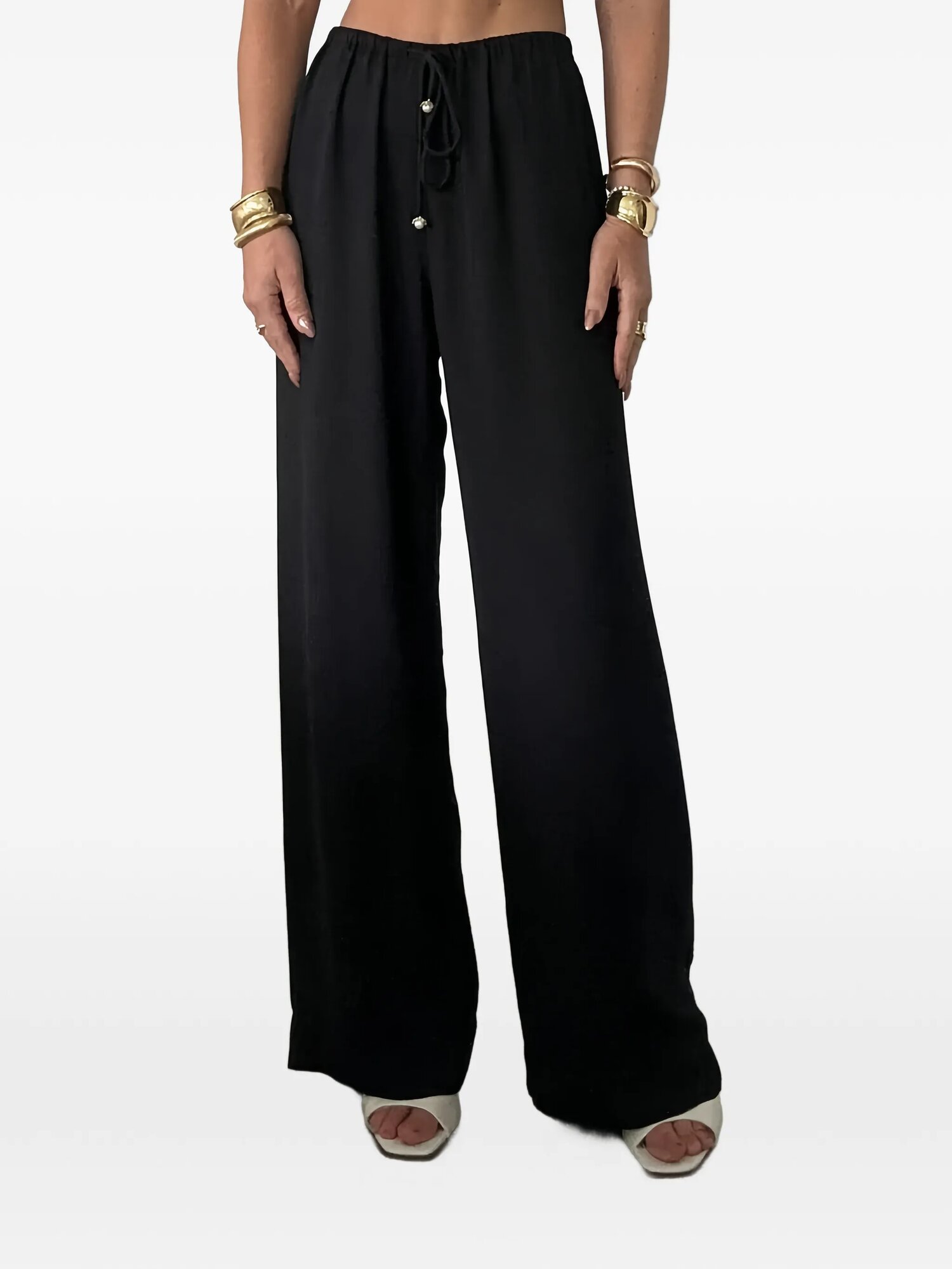 Брюки Pearl-embellished drawstring trousers