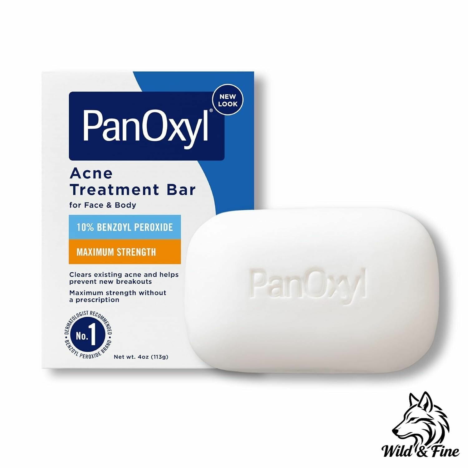 Очищающий брусок PanOxyl 10% перекись бензоила, мыло от акне для лица и тела, 1 шт
