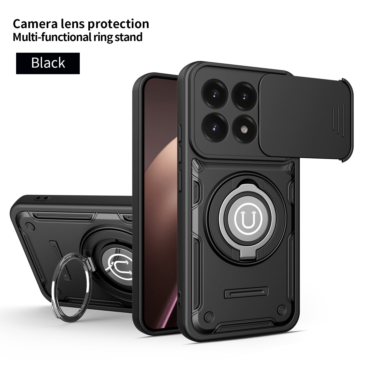 Чехол Для Xiaomi 17/Сяоми 17, soft touch, чехол-кардиомонитор, поликарбонат (PC), защита камеры, ударопрочный, встроенная подставка, усиленные углы, soft touch, Xiaomi, Xiaomi 17, black,