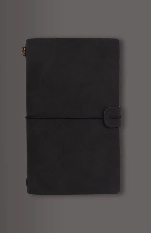 Коликий винтажный блокнот A6 из искусственной кожи black