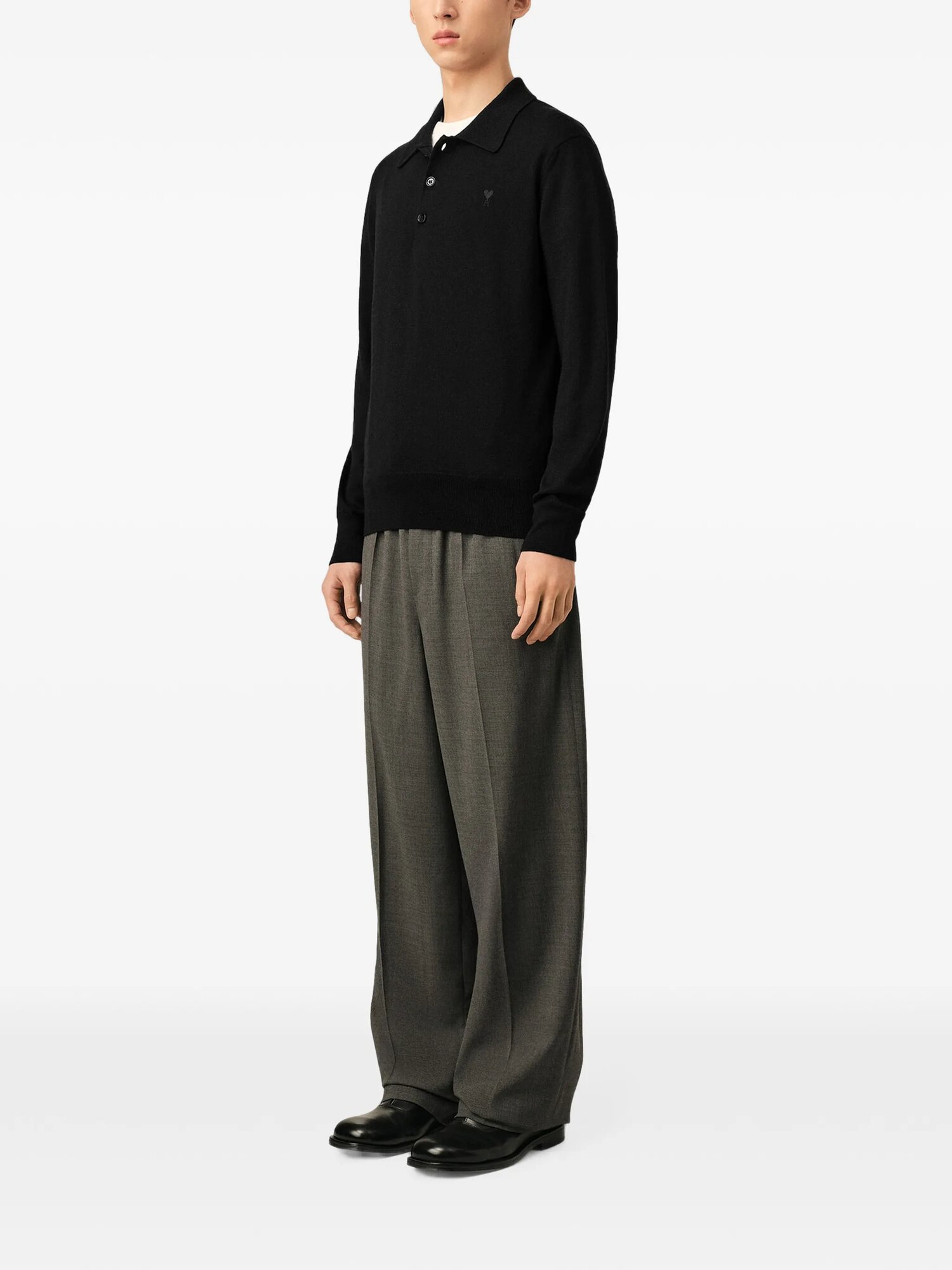 Рубашка Ami Paris Wool polo with Ami de Coeur, размер 44 — фото 1