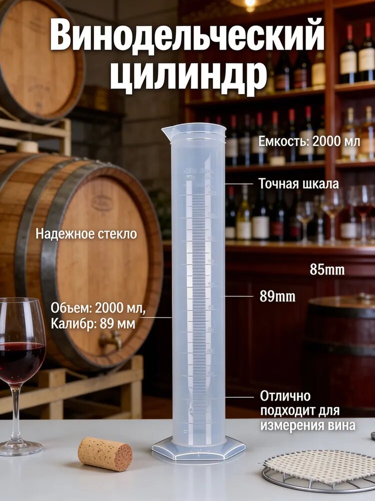 2000 мл пластиковая пробирка для ареометра домашнего виски, пива, вина, меда