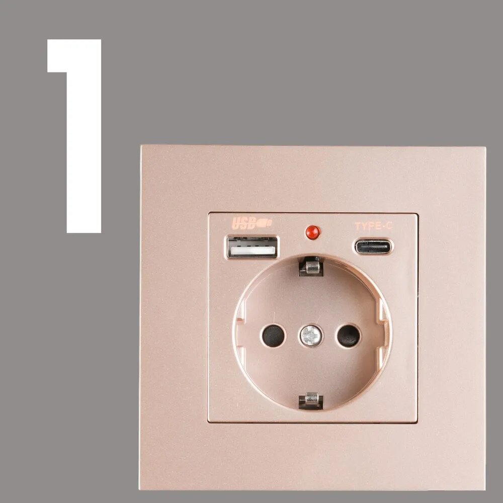 Розетка с USB и Type-C