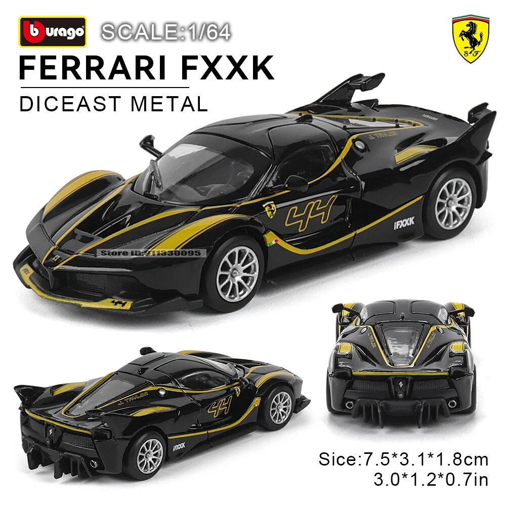 Модель автомобиля Bburago Ferrari FXXK 1:64 Желтый, 1-64 Ferrari FXXK
