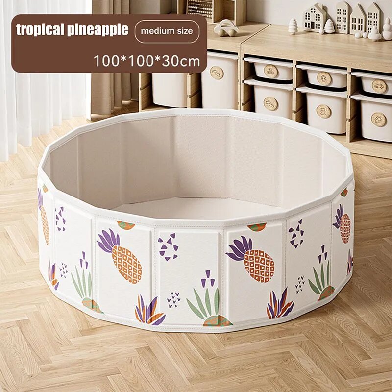 Детский крытый складной бассейн с мячом, размер 100*100*30 см, "tropical pineapple"