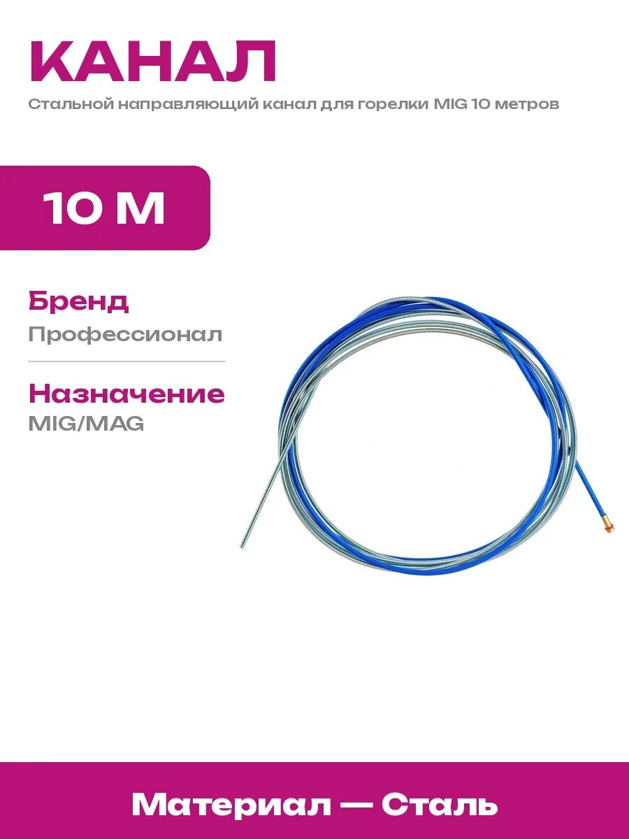 Стальной направляющий канал синий для проволоки 10 метров