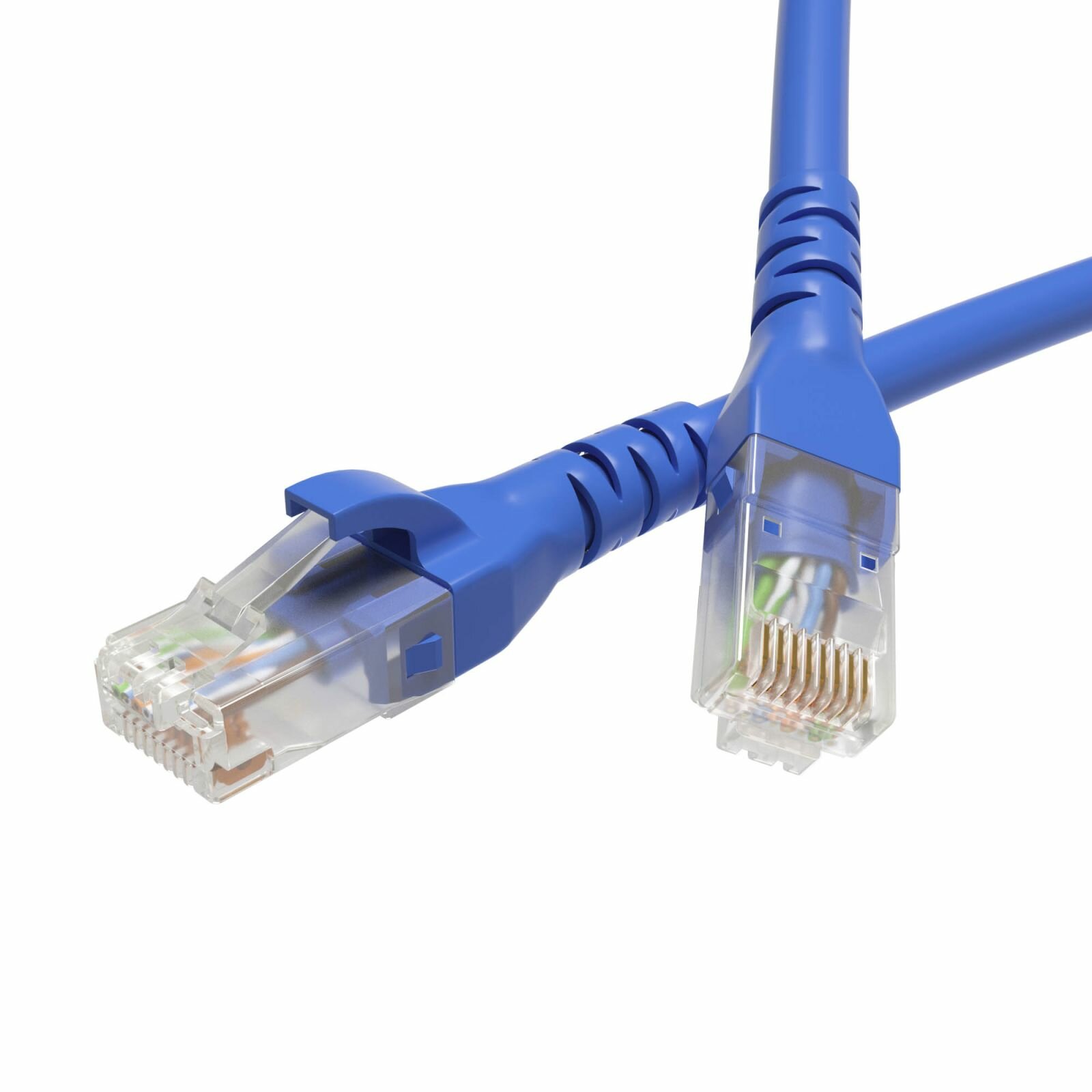 Патч-корд неэкранированный cat5e u/utp 4х2 lszh синий 1м