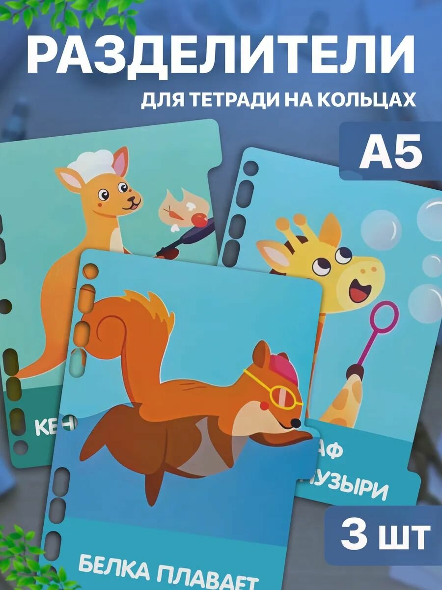 Разделители для тетради на кольцах А5 Сова со скакалкой Мем