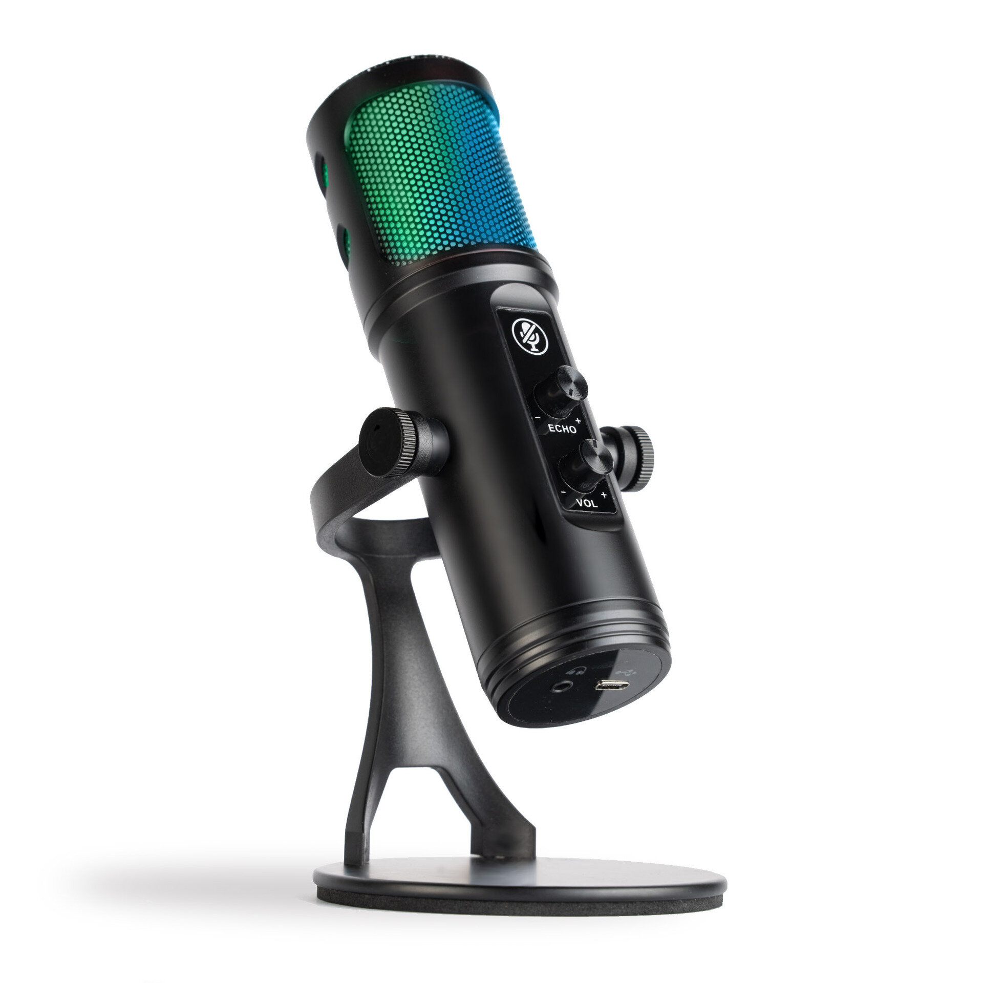 Игровой USB-микрофон ZX-776 с RGB-подсветкой, поп-фильтром и регулировкой эха для ПК и стрима