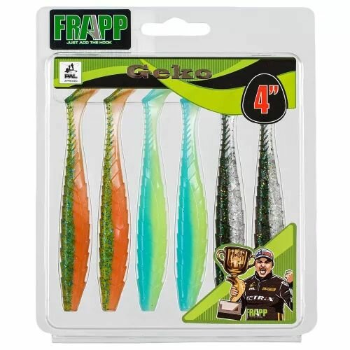 Силиконовая приманка Frapp Geko 4 10,2см. 6шт. вес: 7гр. #mix4 (#PAL03, #PAL11, #24)