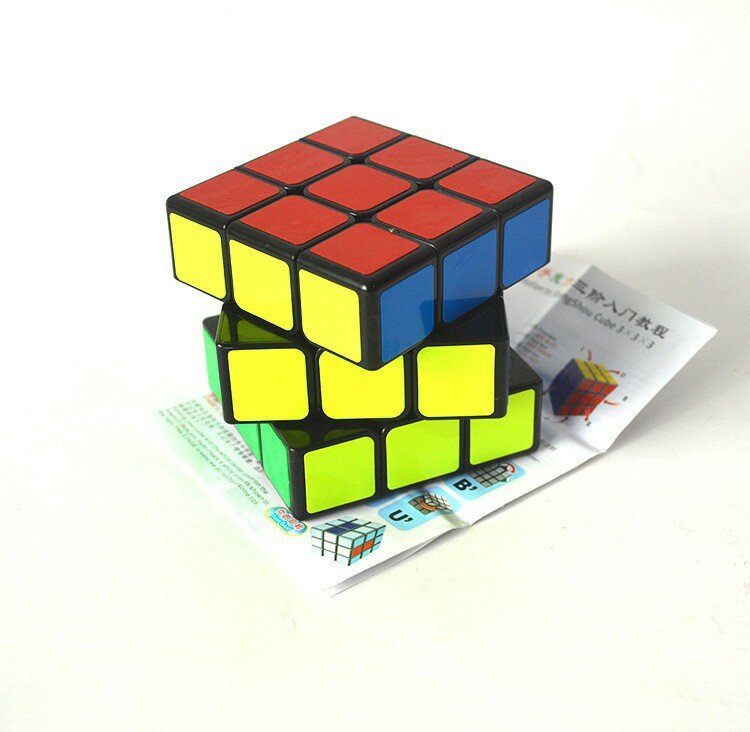7 см ПВХ наклейка 3x3 кубик Рубика головоломка в черном цвете - высококачественная магическая игрушка для детей и