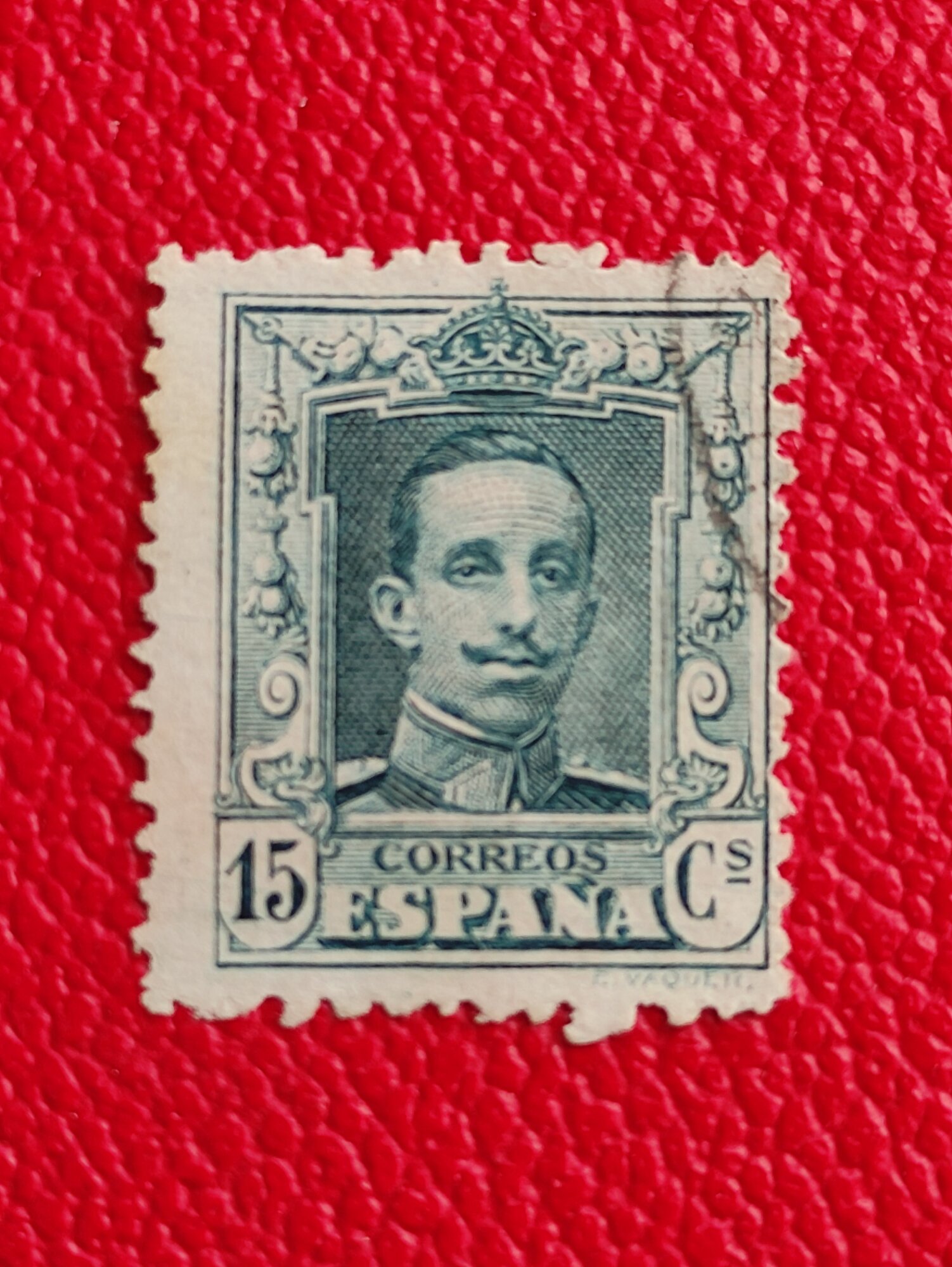 Марки Испания 1922. Красивый брак-смешение штампа: "Король Альфонсо XIII". Редкость см фото