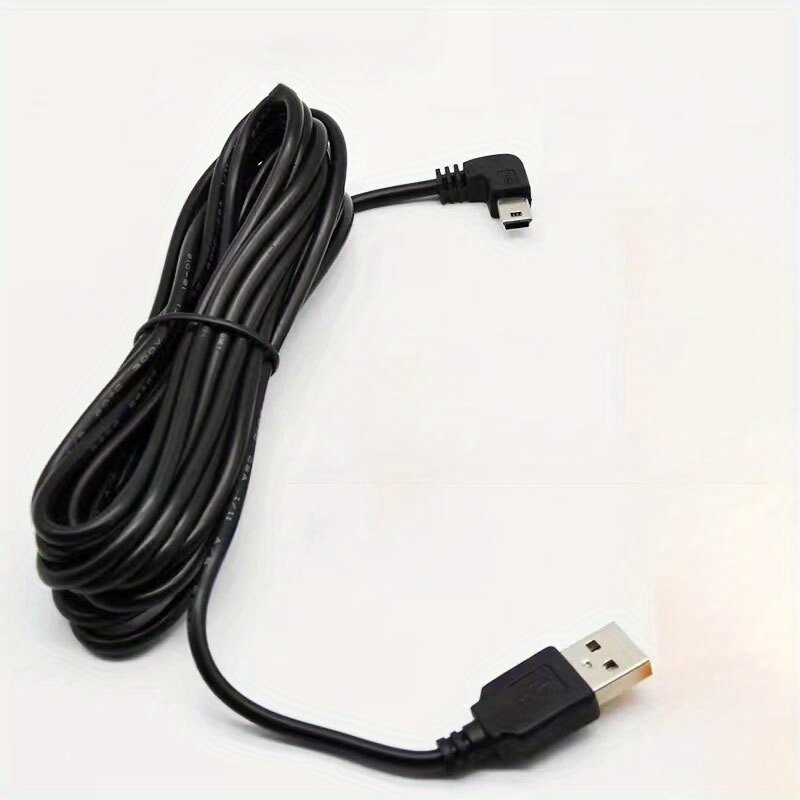 Кабель питания USB 2.0 (Type-A к Mini-B) для видеорегистратора и камеры заднего вида, длина 11,5 фута, правый угол 90°