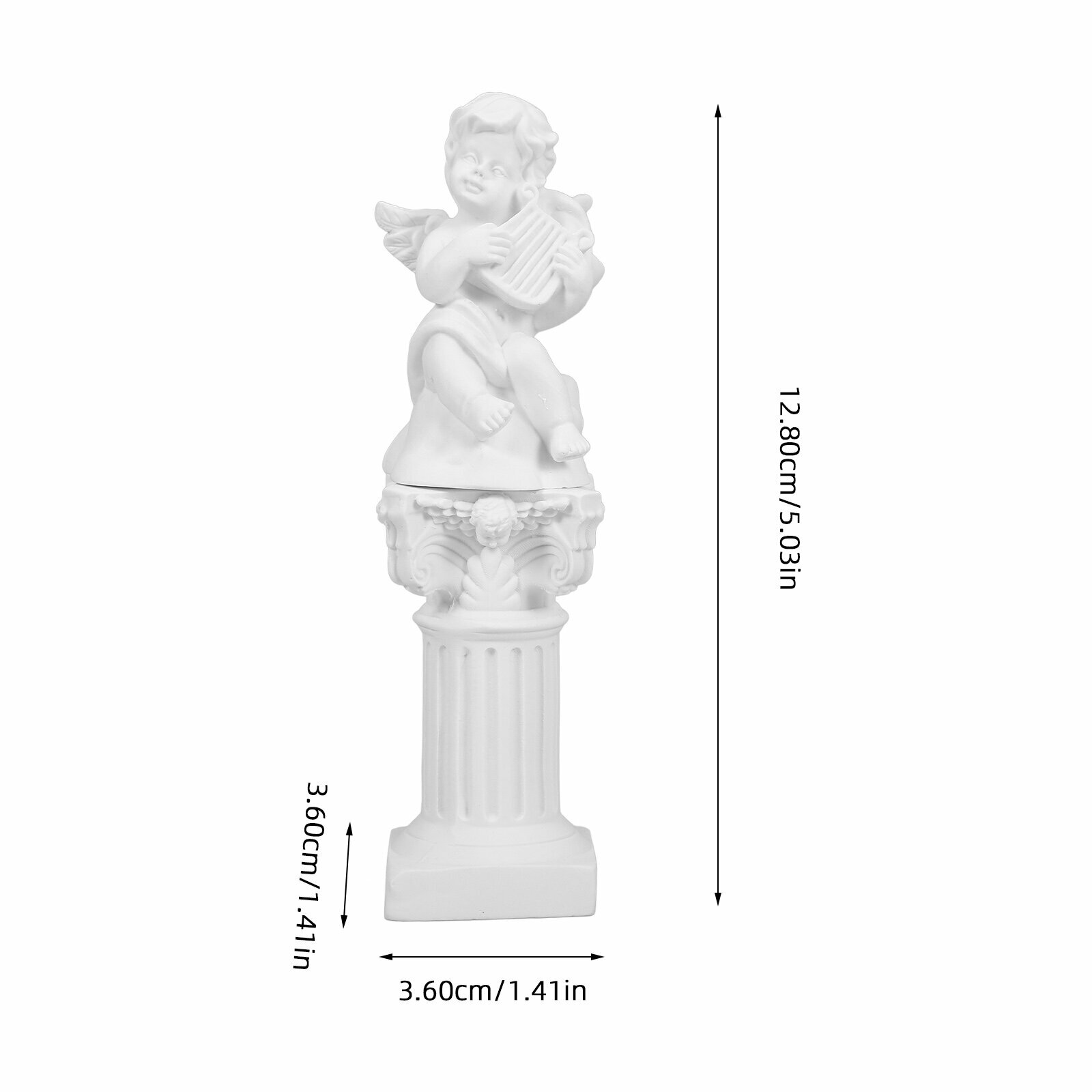 Ангельская Статуэтка Из Резины Для Декора Стола Размер 12.80X3.60X3.60Cm