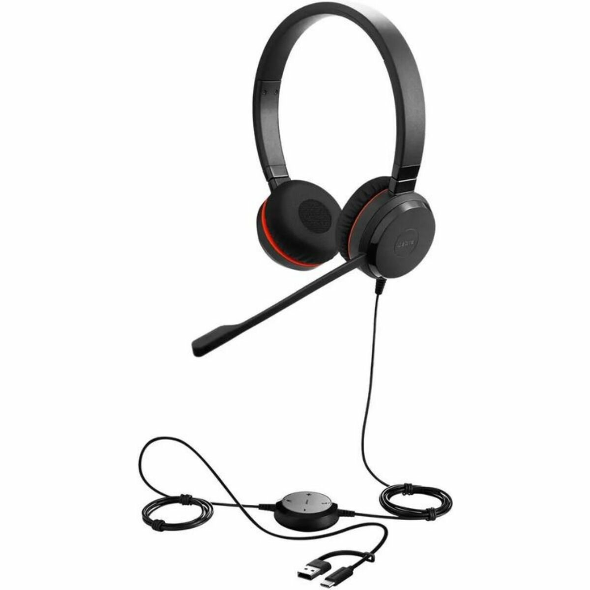Гарнитура Jabra Evolve 20 SE, Stereo MS, USB C/A adapter, Leather (PN:4999-823-369)