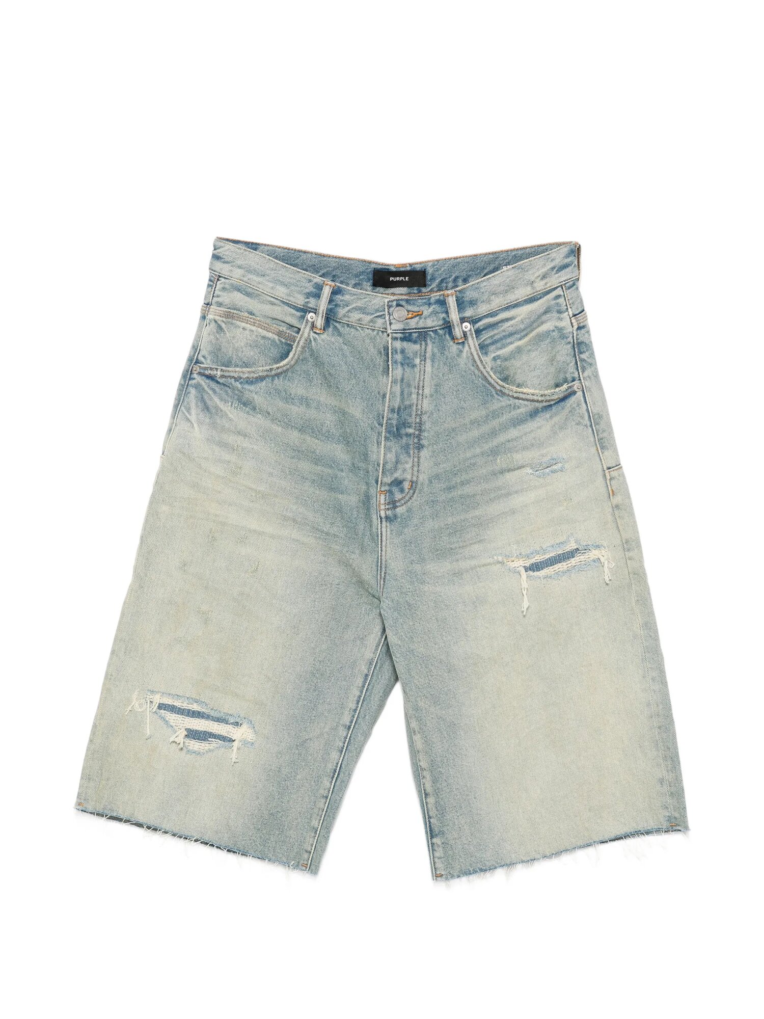Шорты PURPLE BRAND Distressed raw-cut shorts