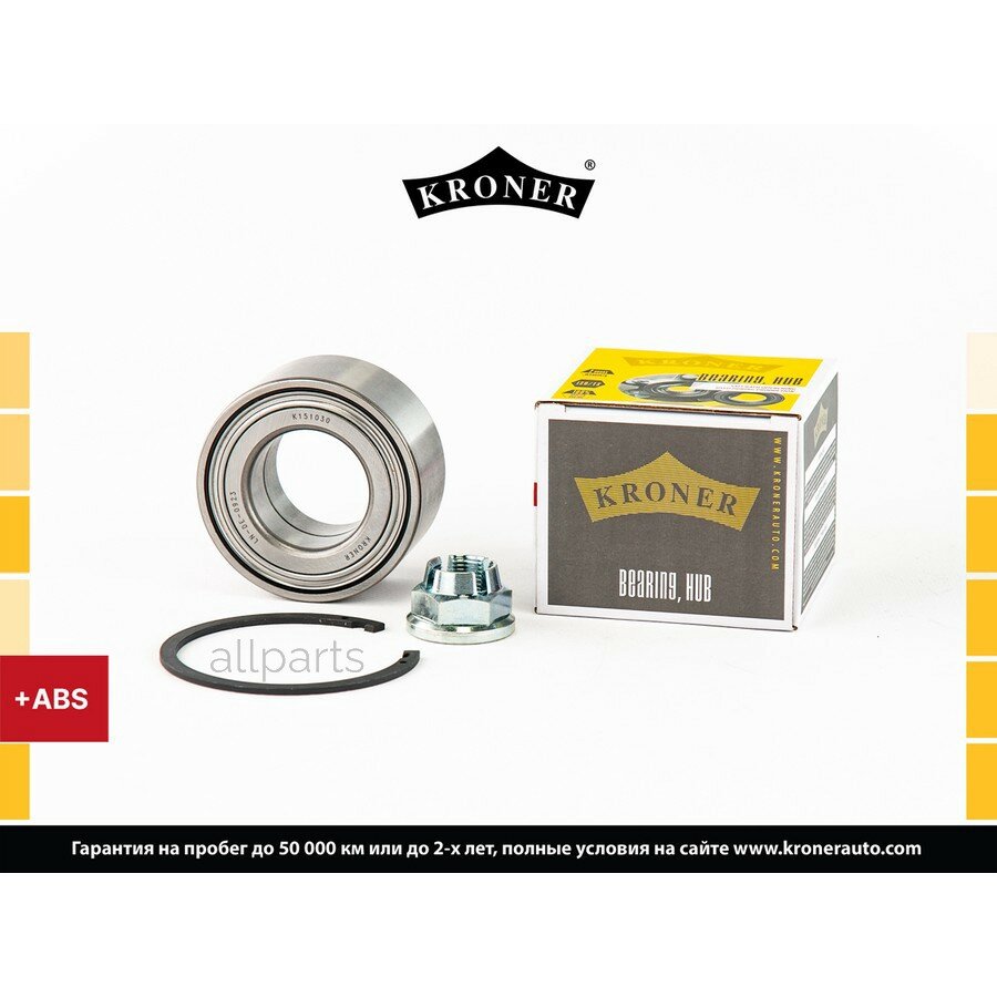 KRONER K151030 подшипник ступицы RENAULT DUSTER (10-) (перед. Компл.) 42X80X39 С ABS (K151030) KRONER