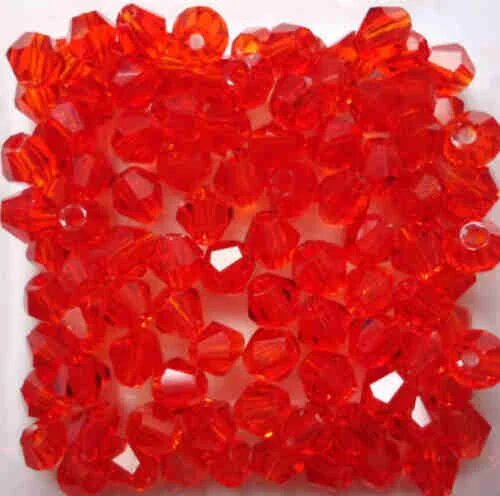 Isywaka хрустальные бусины биконе 4 мм 100 шт Красный, red