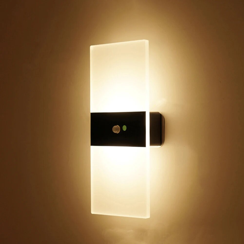 KINLAMS Настенный светильник с датчиком движения Rectangle-WarmLight, 22x10cm